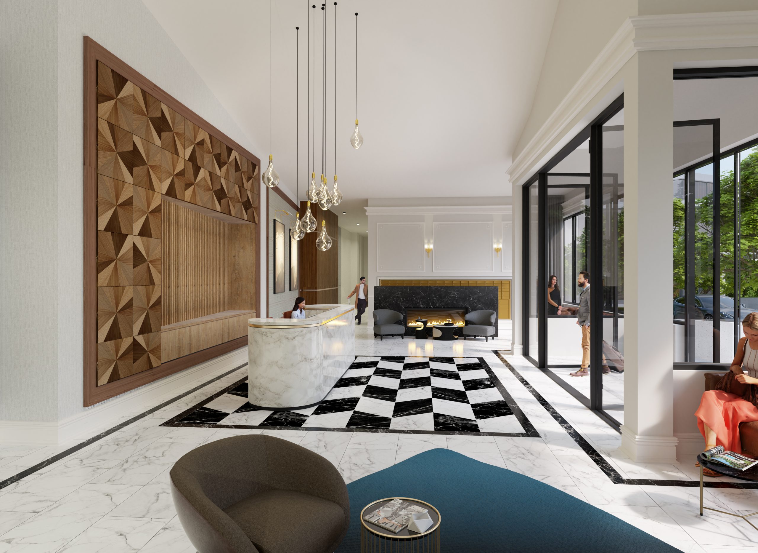 River Green Amenity_I_06_North Lobby-Entry Desk_P04 - CHIL Interior Design